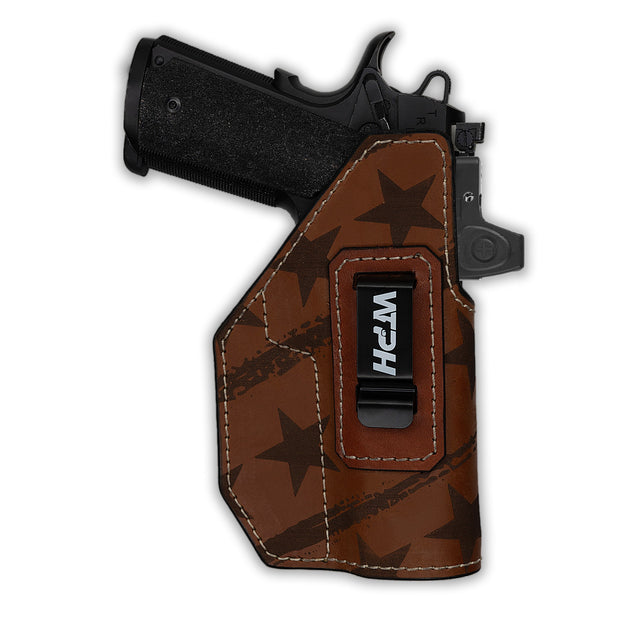 Olympic Arms Journeyman Red Dot Optic Cut Independence Leather IWB Sli