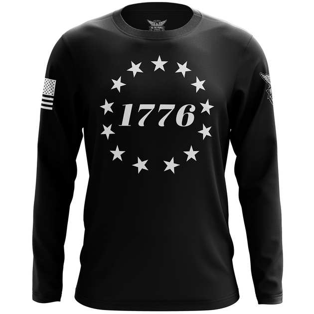 1776 Betsy Ross Flag Long Sleeve Shirt- Hand Printed in Las Vegas NV
